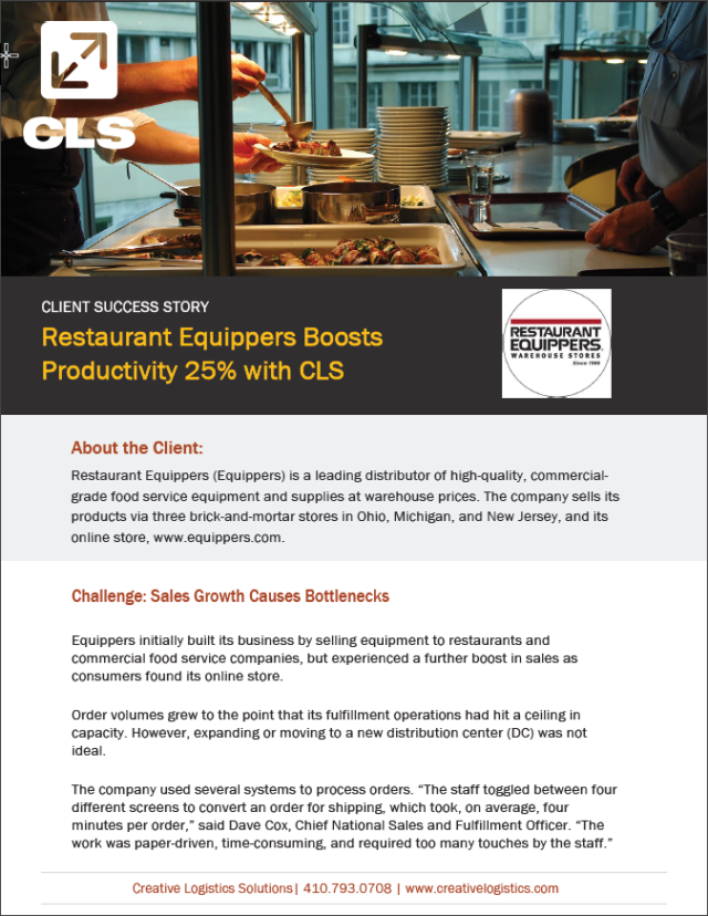 Restaurant Equippers Case Study - Creative Logistics Solutions